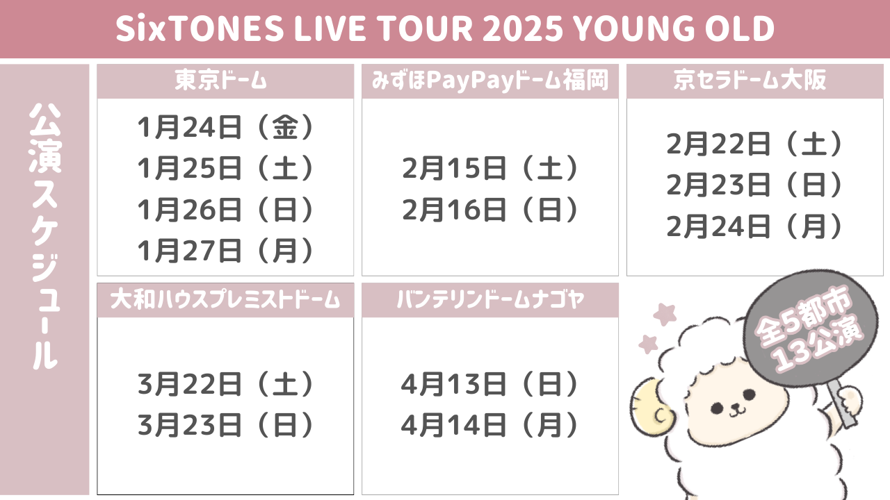 SixTONESライブ2025グッズはいつ発売？購入のコツと活用アイデアを紹介！ | 推し活でもっとハッピーライフ